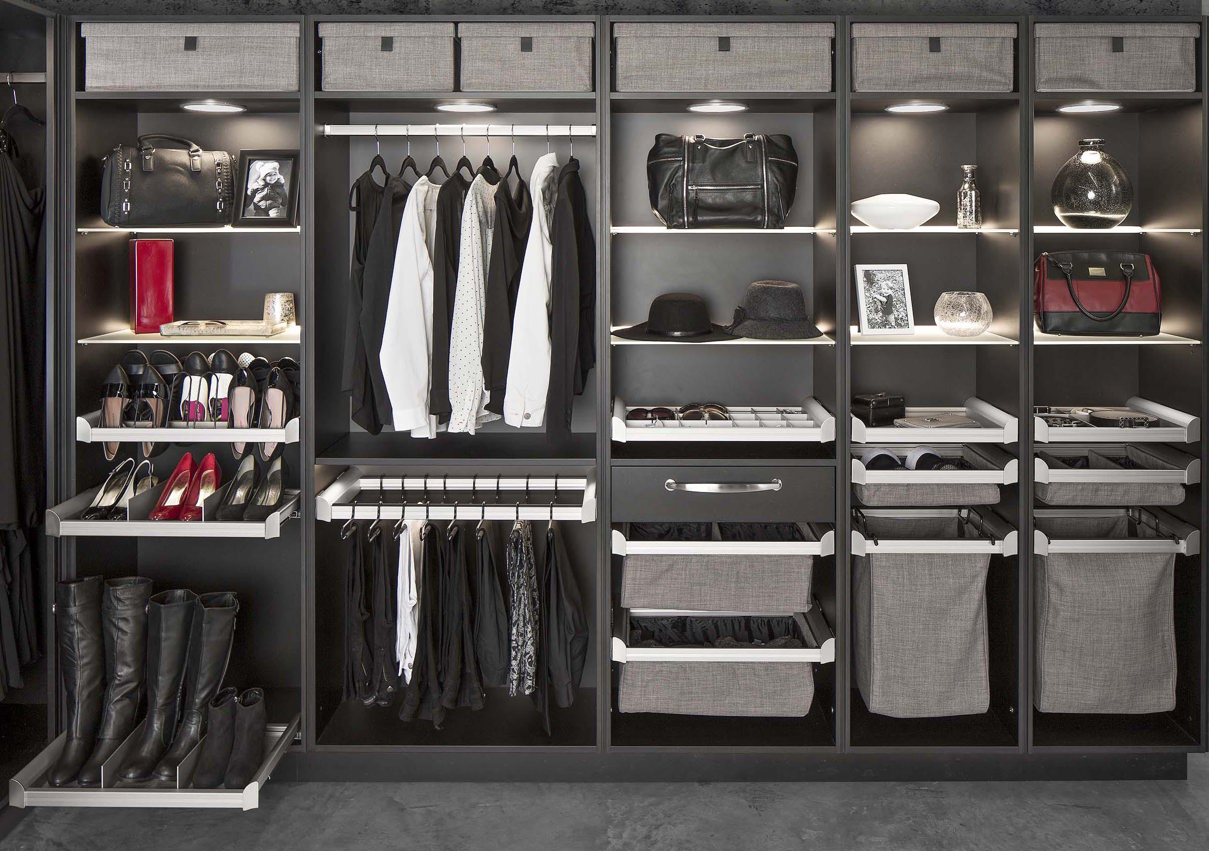 Hafele s ENGAGE closet system features modular components and functional style Woodworking Network